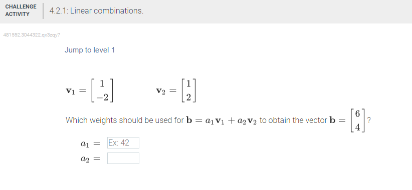 Solved Jump to level 1 v1=[1−2]v2=[12] Which weights should | Chegg.com