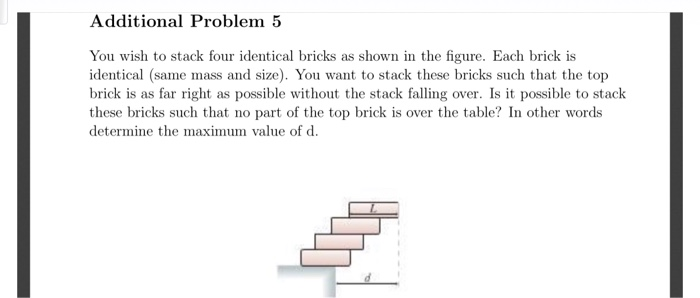 Solved Additional Problem 5 You wish to stack four identical | Chegg.com