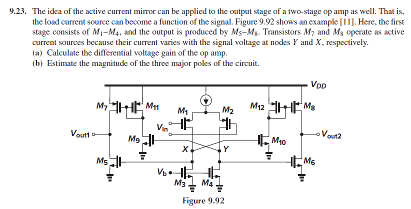 Solved 9.23. ﻿The idea of the active current mirror can be | Chegg.com
