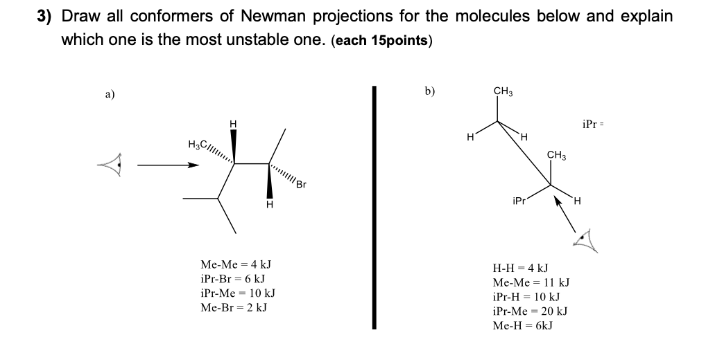 Solved Draw all conformers of Newman projections for the | Chegg.com