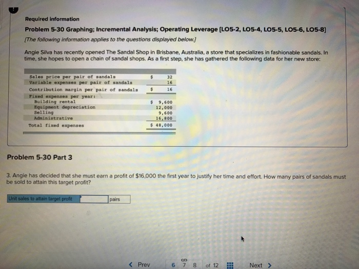 Solved Required information Problem 5-30 Graphing; | Chegg.com