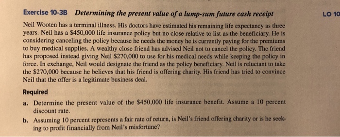 Solved Exerc a lump-sum future cash receipt Neil Wooten has | Chegg.com