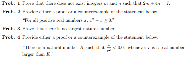 Solved Prob. 1 Prove that there does not exist integers m | Chegg.com Solved Prob. 1 Prove that there does not exist integers m | Chegg.com