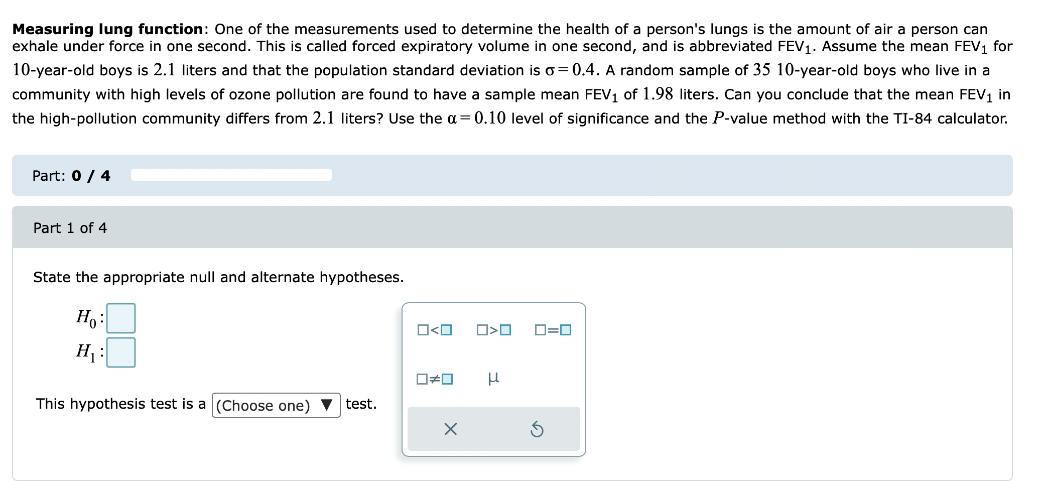 Solved Measuring lung function: One of the measurements used | Chegg.com