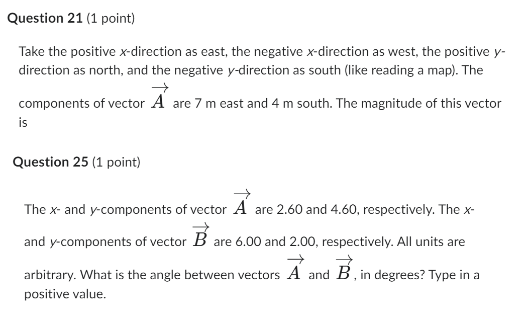 [Solved]: Take the positive ( x )-direction as east, the