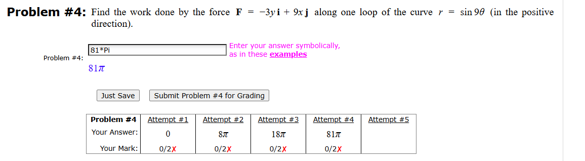 Solved Problem #4: Find the work done by ﻿the force | Chegg.com