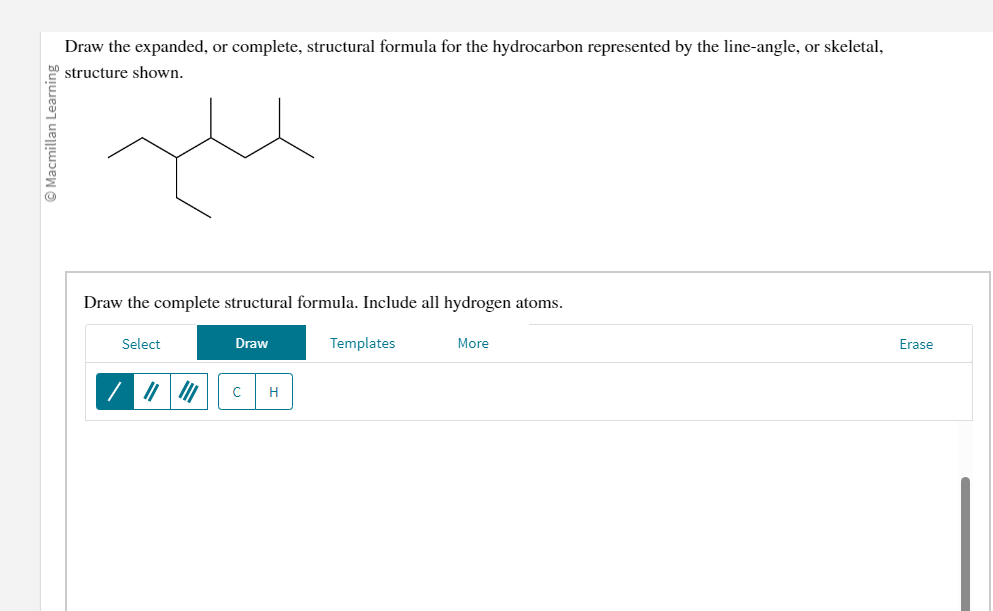 Solved Draw the expanded, or complete, structural formula | Chegg.com