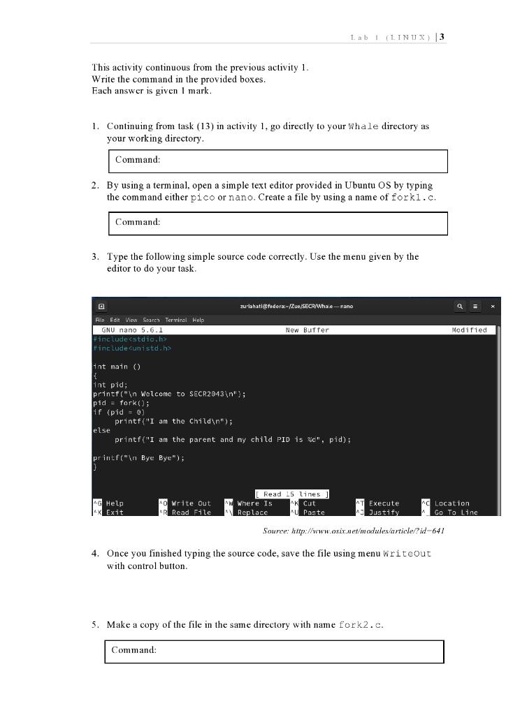 Solved ACTIVITY 1: BASIC LINUX COMMANDS Write down | Chegg.com