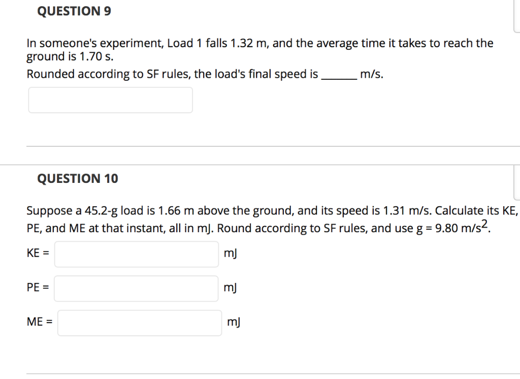 Solved QUESTION 9 In someone's experiment, Load 1 falls 1.32 | Chegg.com