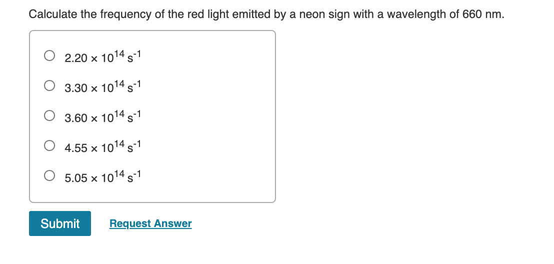 Solved Calculate the frequency of the red light emitted by a | Chegg.com