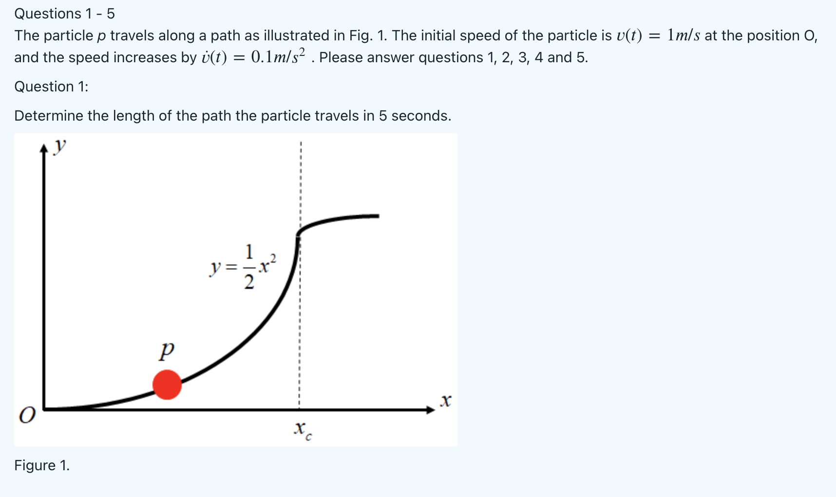 Solved Questions 1 - 5 The particle \\( p \\) travels along | Chegg.com