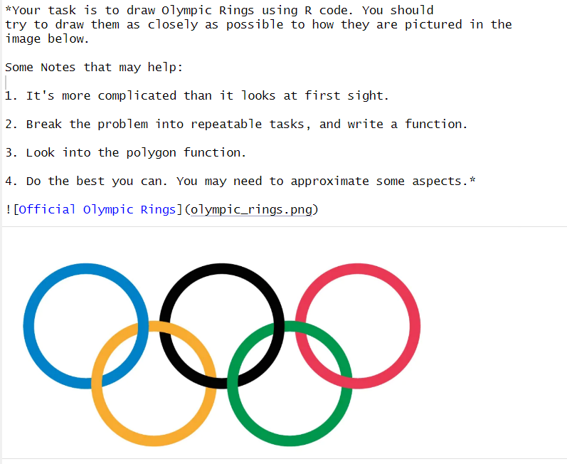 Solved In R, plot the Olympic Rings shown below | Chegg.com