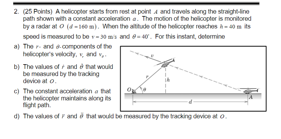 Solved 2. (25 Points) A helicopter starts from rest at point | Chegg.com