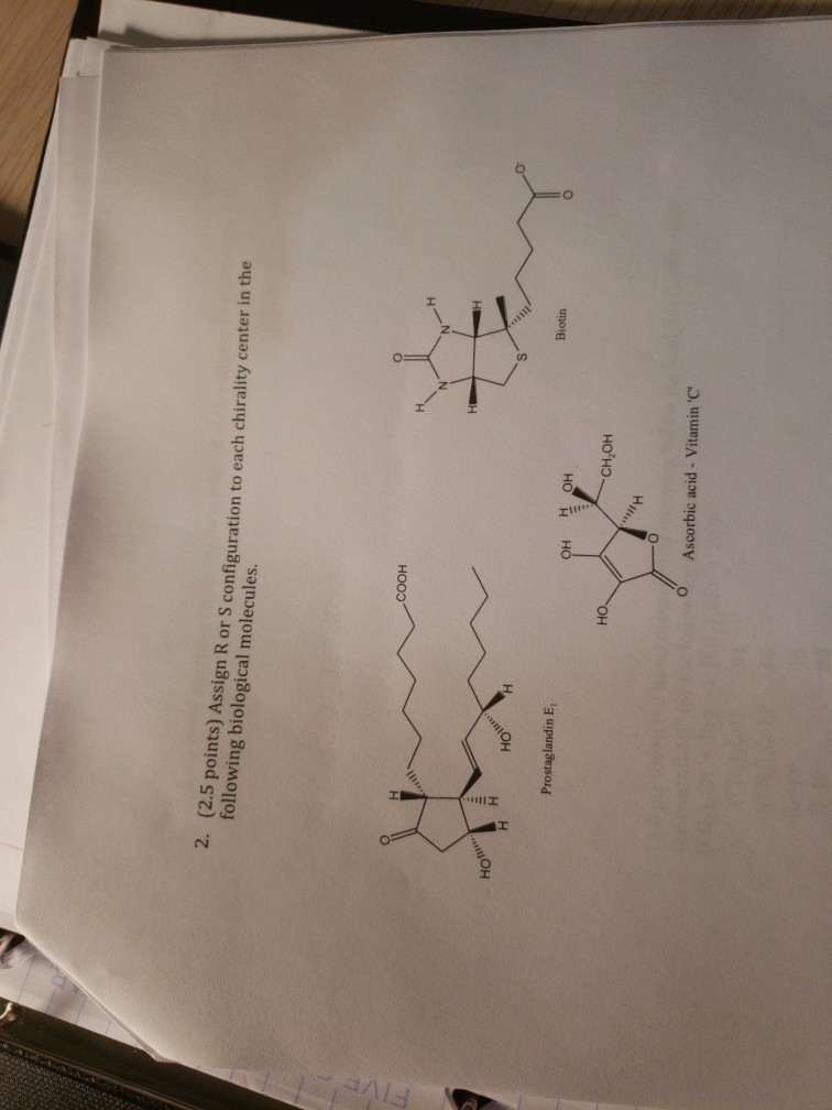 Solved 2. (2.5 points) Assign R or S configuration to each | Chegg.com