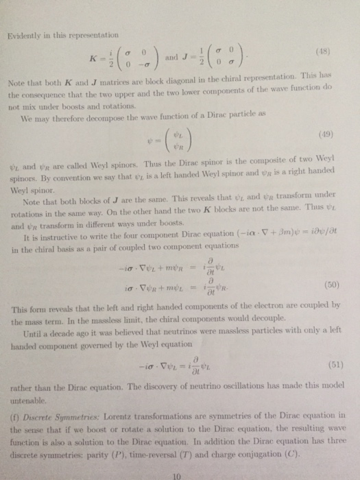 2. Lorentz invariance of Dirac theory: (a) Special | Chegg.com