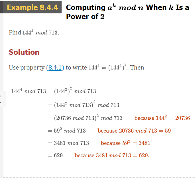Solved Find 84307 (mod 722) using the techniques | Chegg.com