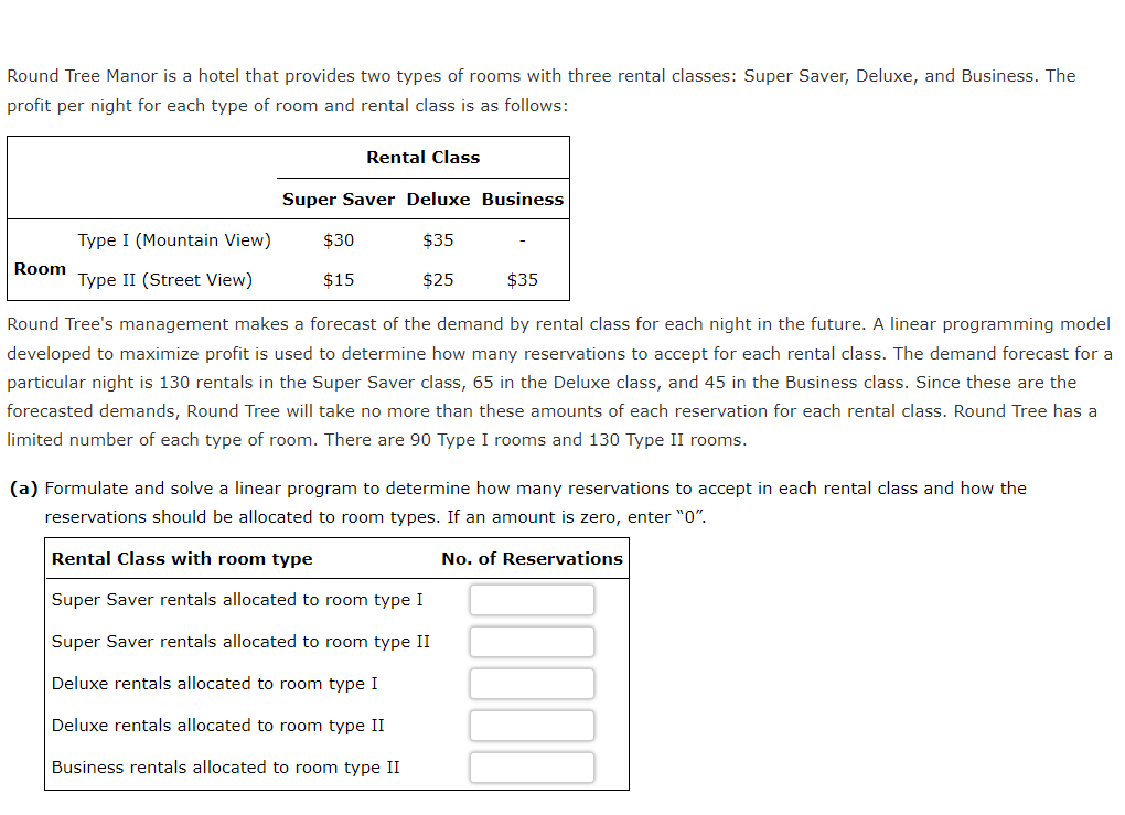 Solved Round Tree Manor is a hotel that provides two types | Chegg.com