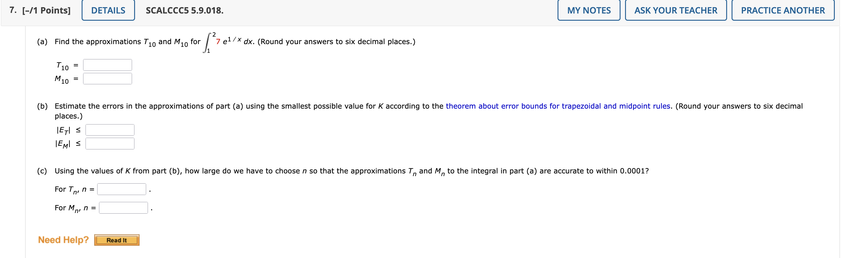 Solved (a) Find the approximations T10 and M10 for | Chegg.com