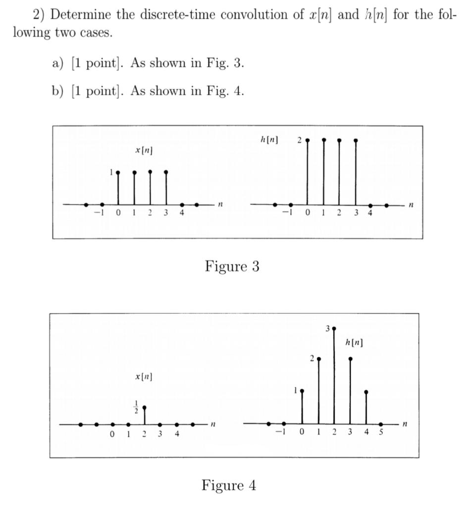 Solved 2) Determine the discrete-time convolution of x[n] | Chegg.com