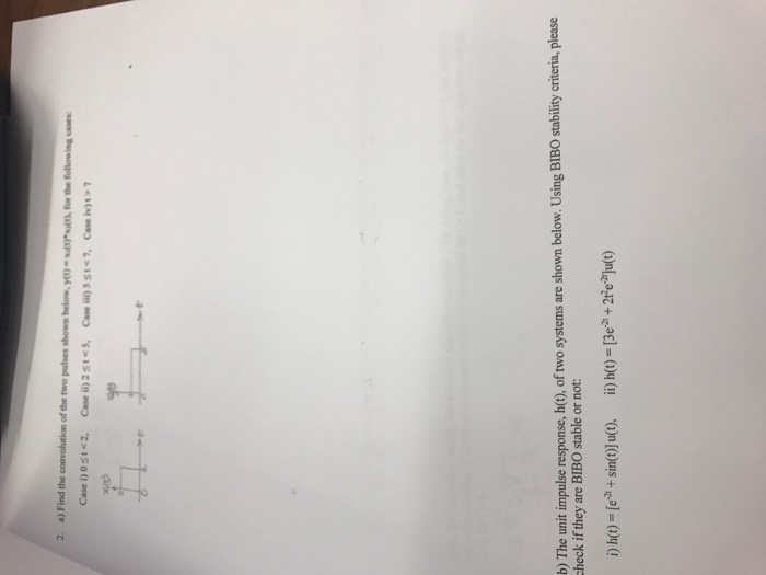 Solved Find the convolution of the two pulses shown below, | Chegg.com