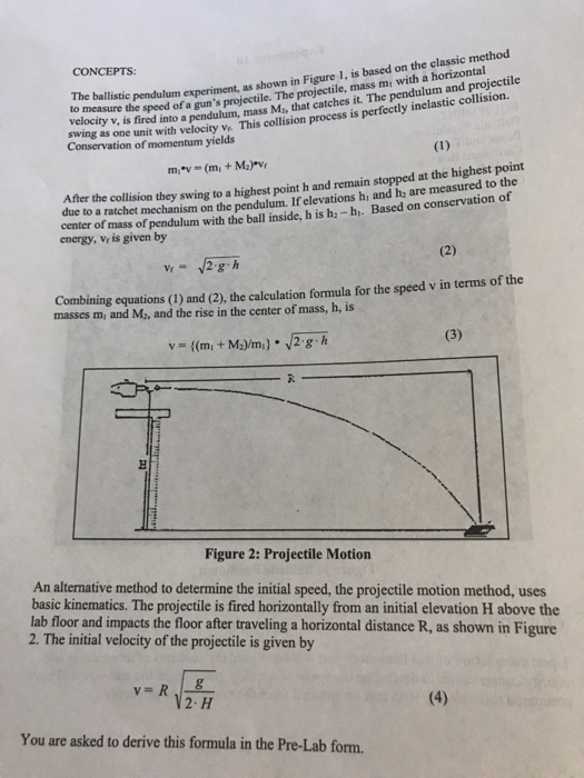 Solved Experiment 10 The Ballistic Pendulum Equipment 