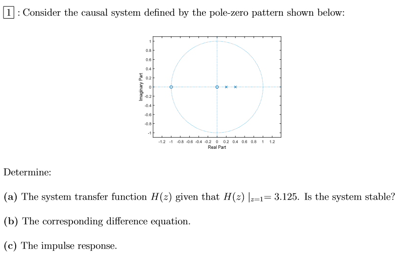 Solved 1 : Consider the causal system defined by the | Chegg.com