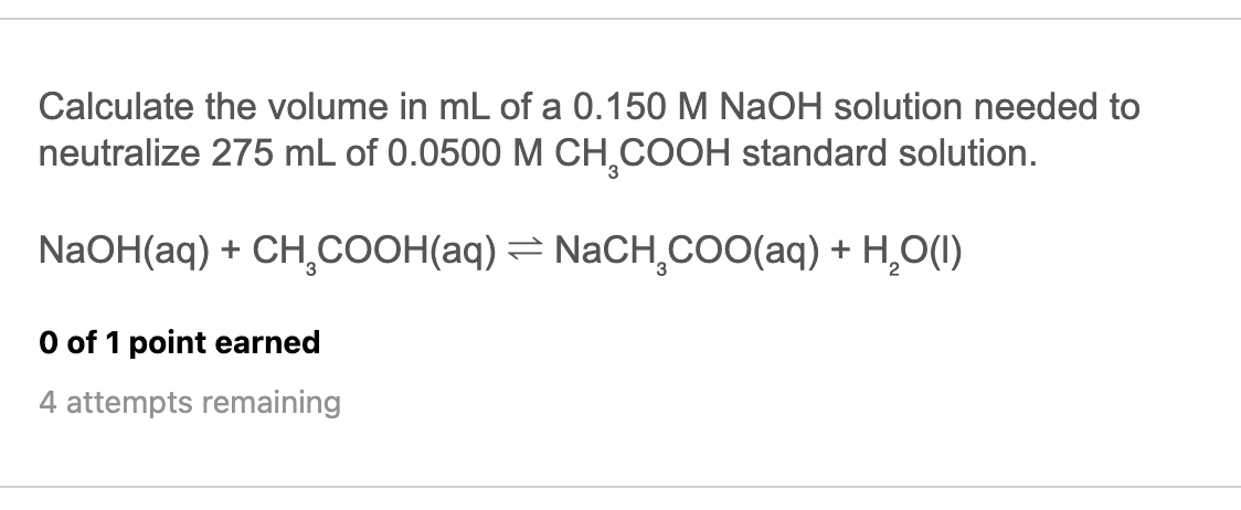 Solved Calculate the volume in mL of a 0.150 M NaOH solution | Chegg.com