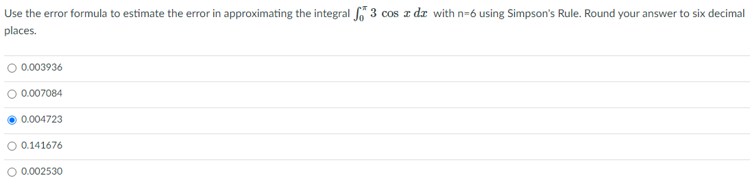 Solved Use the error formula to estimate the error in | Chegg.com