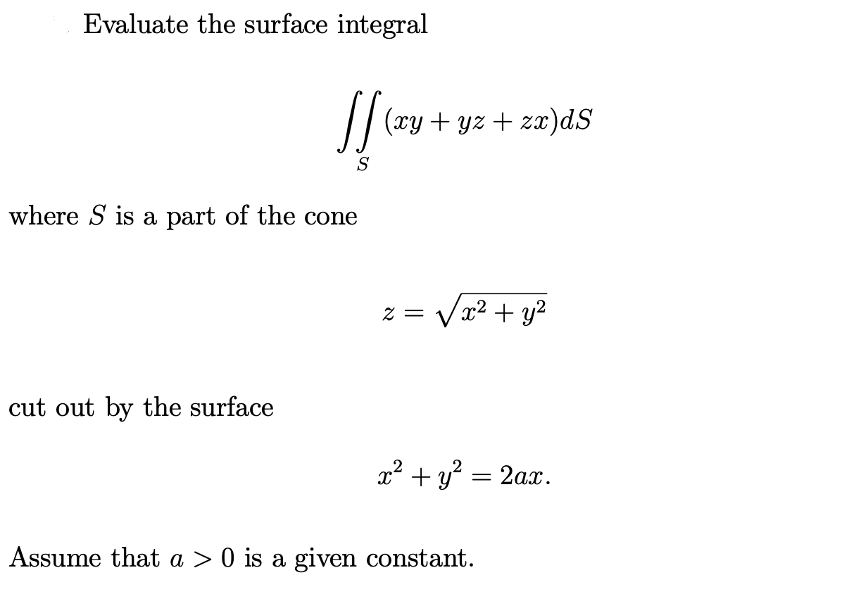 Solved Evaluate the surface integral [] (xy+ y2 (2y + y2 + | Chegg.com