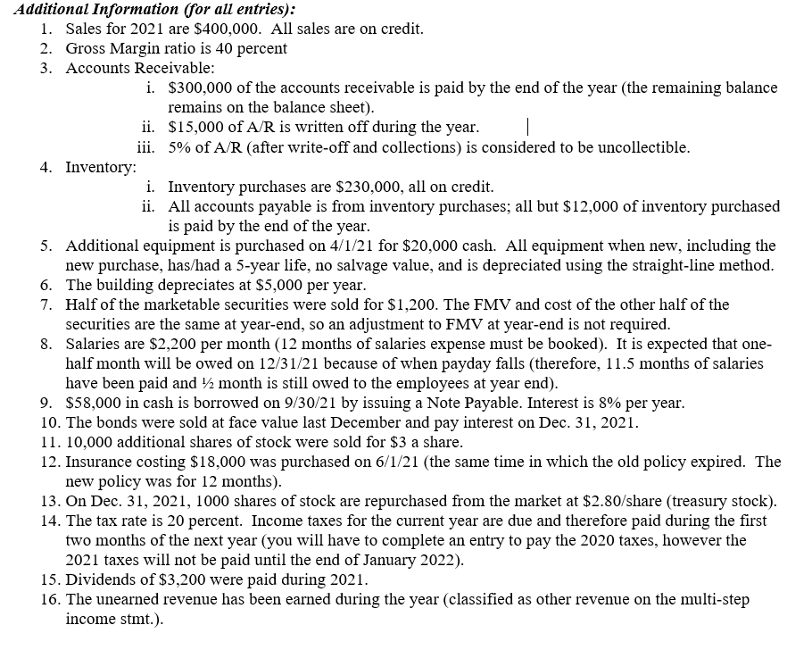 Solved 1. Prepare a Multi-step Income Statement for the year | Chegg.com