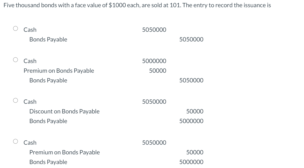 Solved Five thousand bonds with a face value of $1000 each, | Chegg.com
