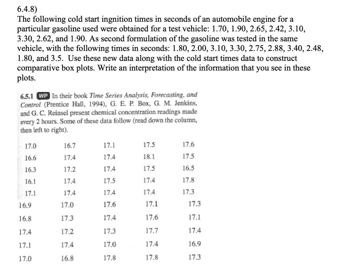 Construct and intepret either a digidot plot or a | Chegg.com