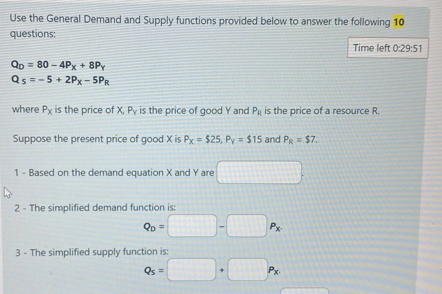 Solved Use the General Demand and Supply functions provided | Chegg.com
