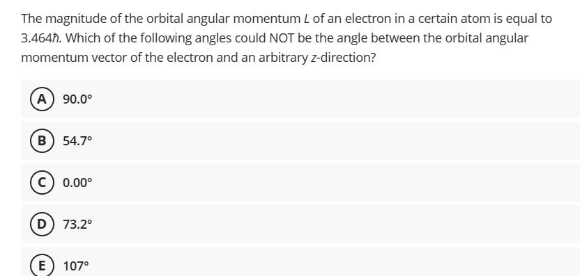 Solved The Magnitude Of The Orbital Angular Momentum L Of An