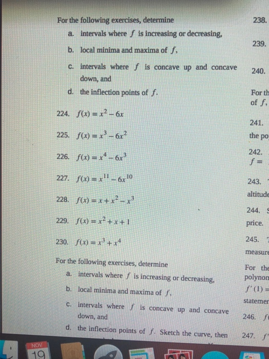 Solved For the following exercises, determine 238. a. | Chegg.com