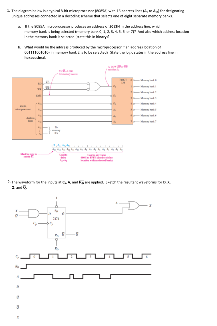 Solved 1. The Diagram Below Is A Typical 8-bit
