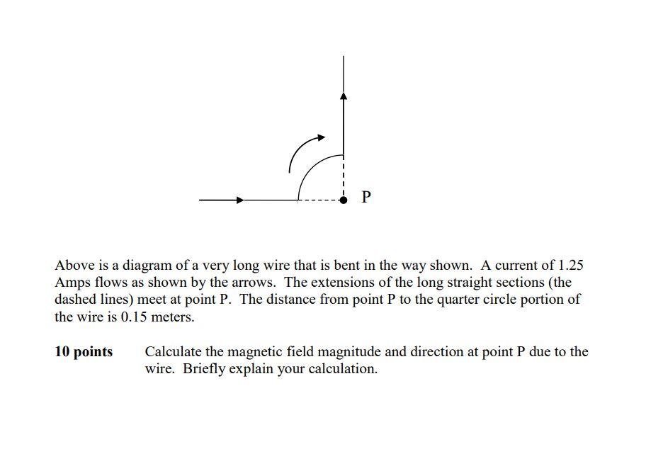 Solved % P Р Above is a diagram of a very long wire that is | Chegg.com