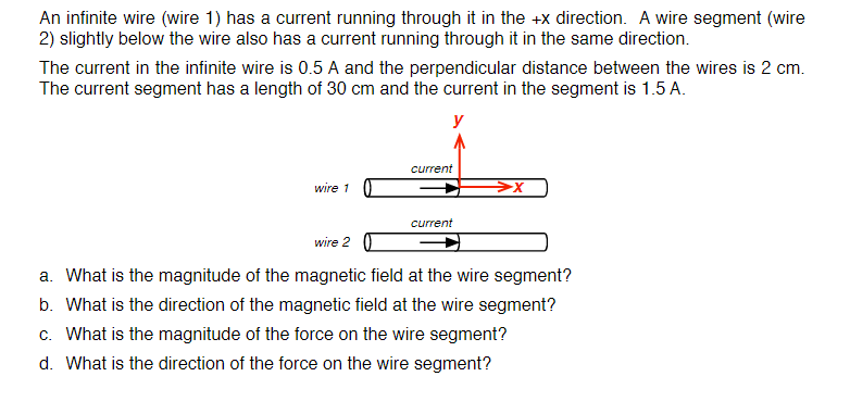 Solved An infinite wire (wire 1) has a current running | Chegg.com