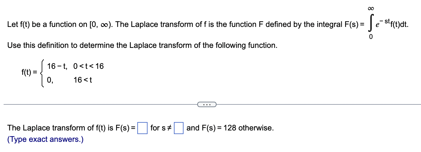 Solved Let f(t) be a function on [0,∞). The Laplace | Chegg.com
