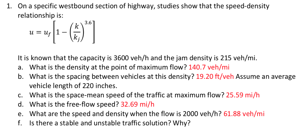 Solved On a specific westbound section of highway, studies | Chegg.com