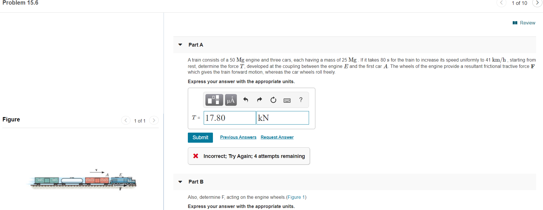 Solved Problem 15.6 1 of 10 o n Review Part A A train | Chegg.com
