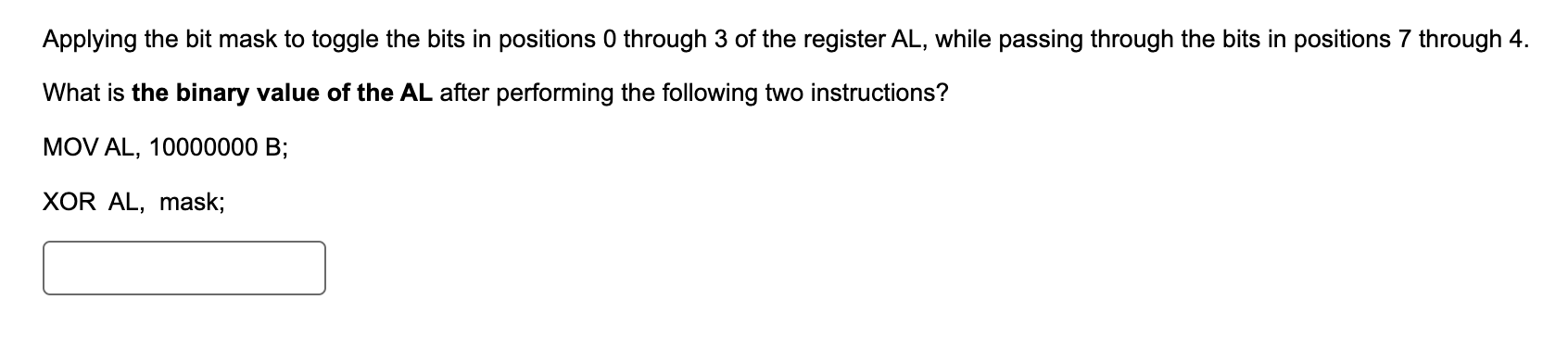 Solved Applying the bit mask to set the bits in positions 4 | Chegg.com