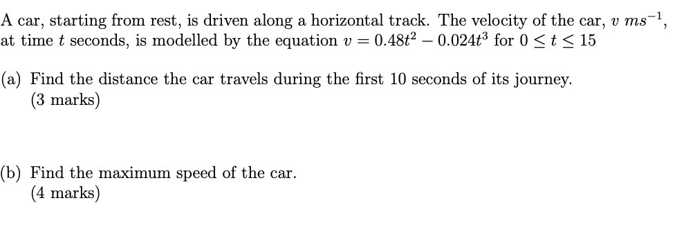 Solved A car, starting from rest, is driven along a | Chegg.com