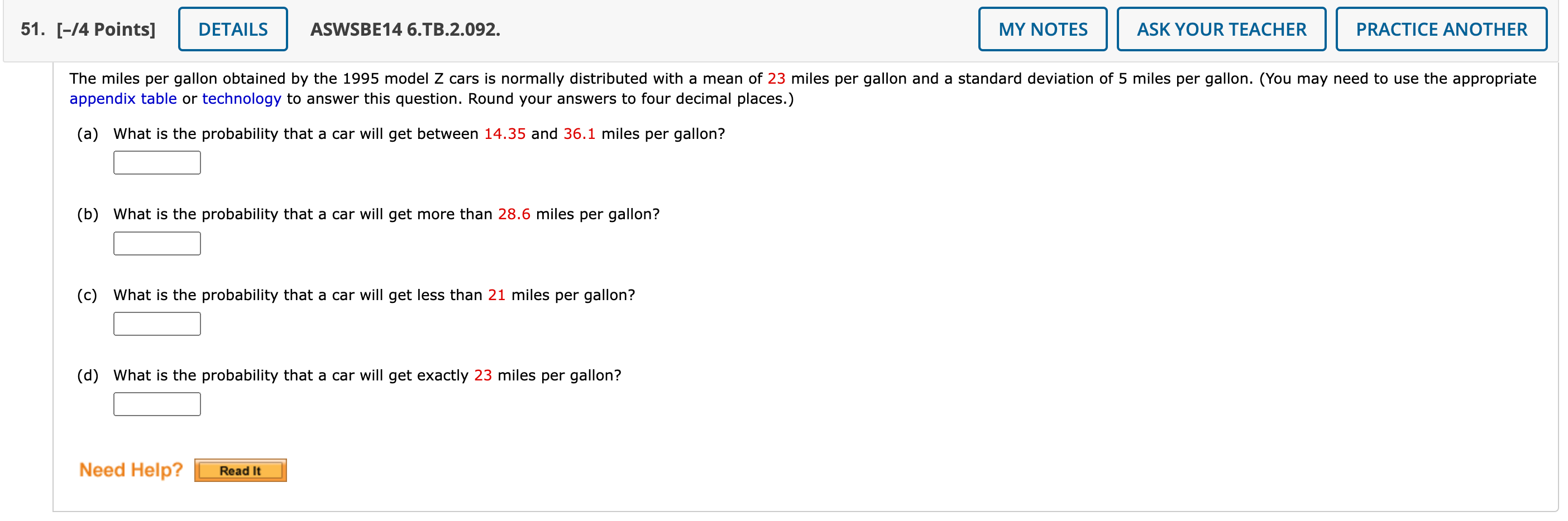 Solved appendix table or technology to answer this question. | Chegg.com