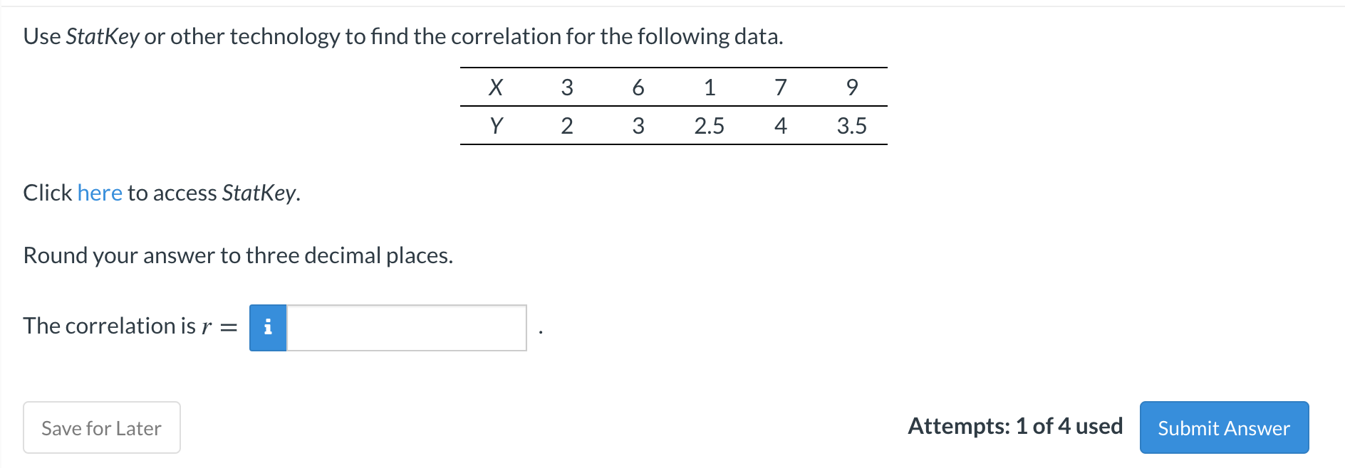 Solved Use StatKey or other technology to find the | Chegg.com