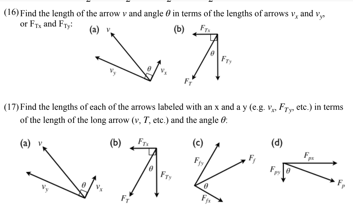 Solved (16) Find the length of the arrow v and angle θ in | Chegg.com