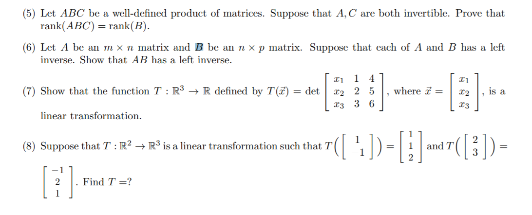 Solved (5) Let ABC be a well-defined product of matrices. | Chegg.com