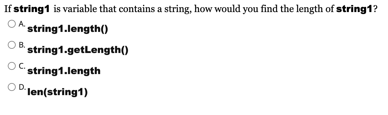 Solved If string1 is variable that contains a string, how | Chegg.com
