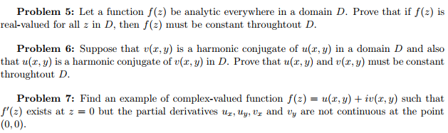 Solved Problem 5: Let a function f(z) be analytic everywhere | Chegg.com
