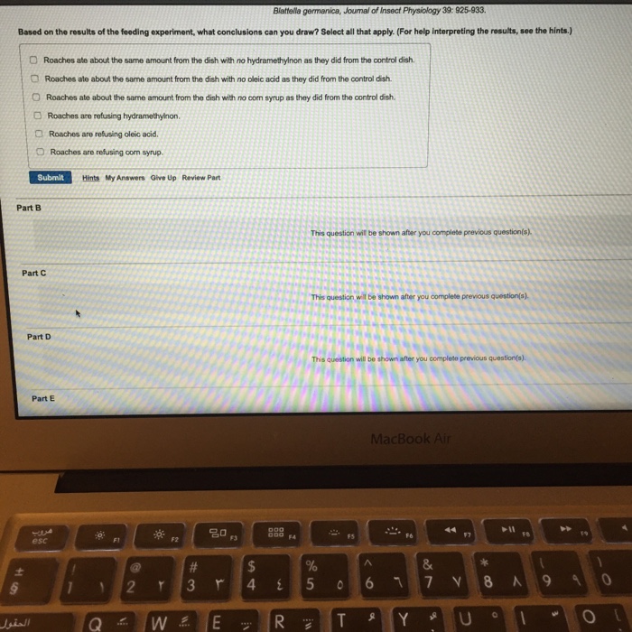 Solved Part A Are cockroaches refusing poison bats because | Chegg.com